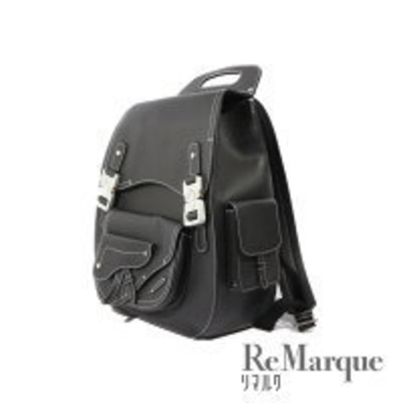Dior | Bags | Christian Dior Gallop Maxi Backpack Black Leather ...